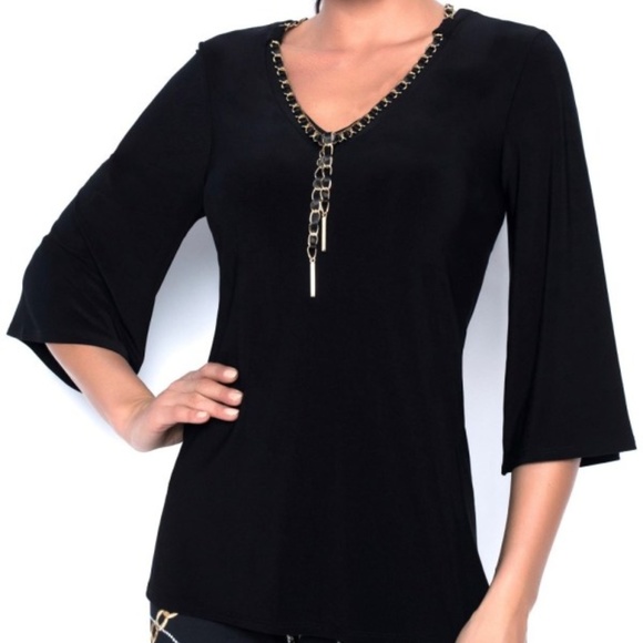 Frank Lyman Designs | Tops | Black Gold Tunic By Frank Lyman | Poshmark